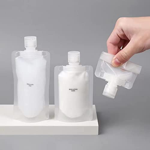 18Pcs Travel Portable Size Refillable Empty Squeeze Pouch Stand Up Business Trip Portable Spout Pouch Refillable Empty Squeeze Pouch for Lotion,Shampoo,Face Cream,Hand Soap Squeezable Bags