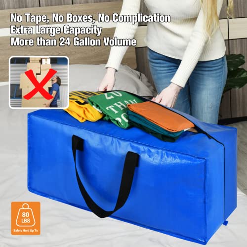 Moving Bags, Large Heavy Duty Moving Boxes for Space Saving Moving Storage, Moving Supplies, Totes for Storage with Backpack Handles Zipper(8 Pack)