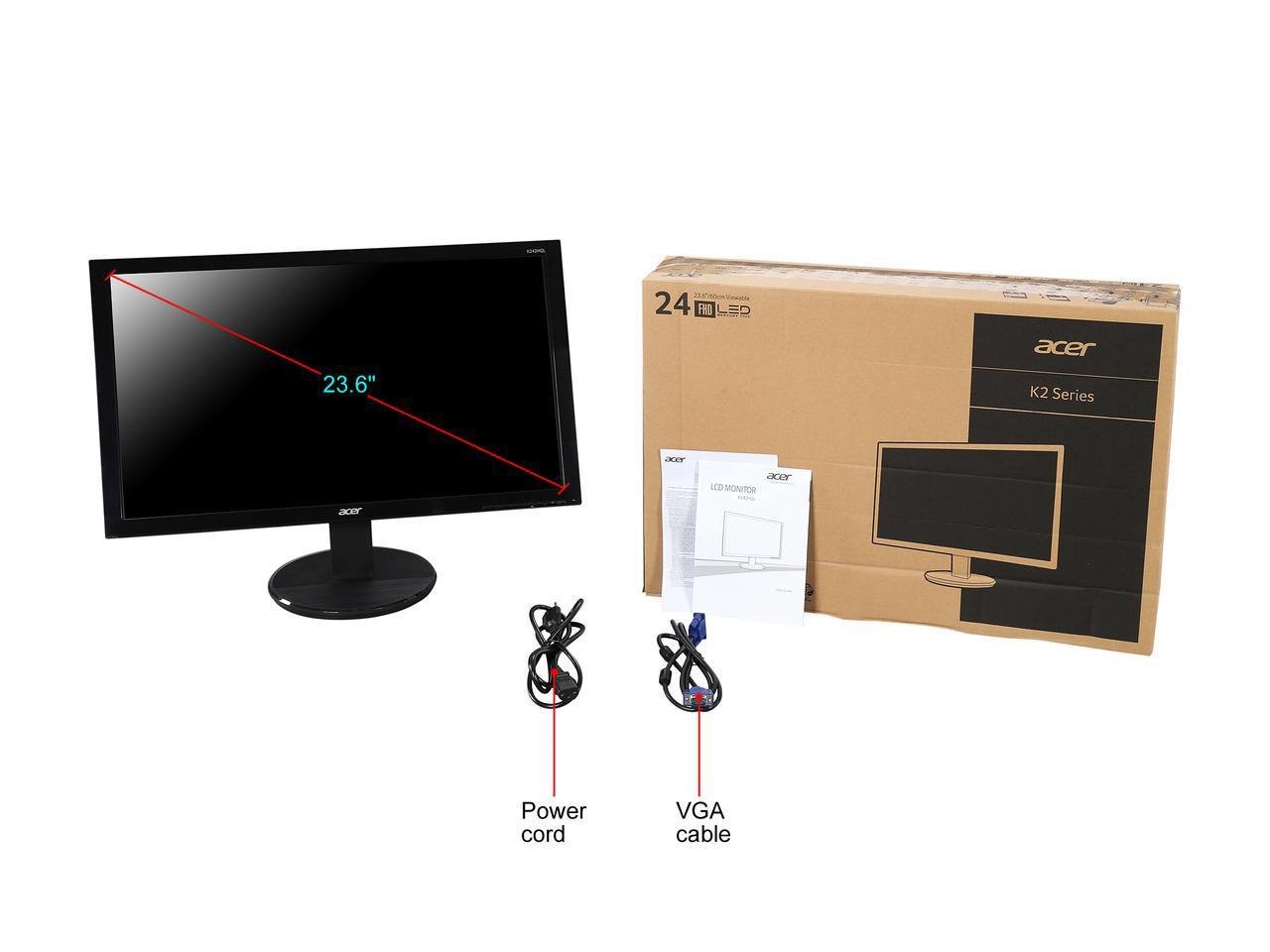 Acer K Series LCD,K242HQL Cbid,24inch Wide (23.6inch viewable) ,1920 x 1080,1000