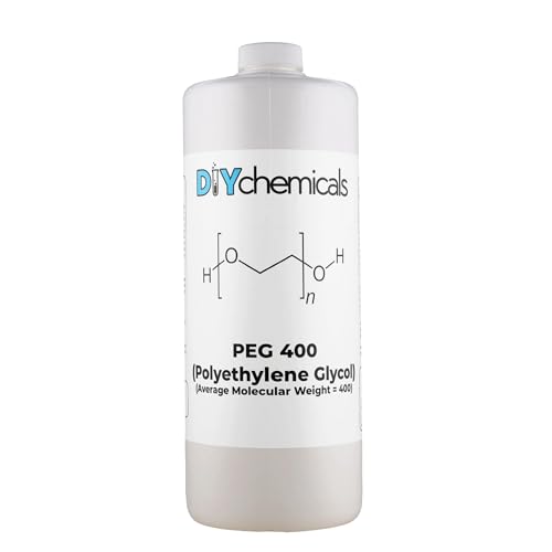 DIYChemicals Polyethylene Glycol PEG 400 for Industrial Manufacturing, Fog Machines, Antifreeze, Solvent, Humectant – Non-Toxic, Odorless, Bulk - 1 Quart