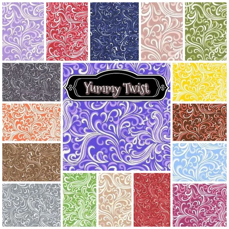 17 Pieces Fabric Cute, Beautiful 2.5 inch Yummy Twist Jelly Roll, Cute 100% Cotton Fabric Quilting Strips 2.5"