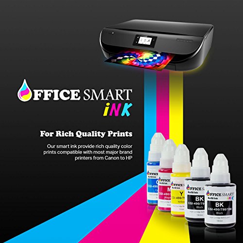 5PK Refill Dye Ink Kit Compatible with GI-290 (2X Black 135ml, Cyan Magenta Yellow 70ml Compatible with G4200, G3200, G2200, G1200 Printers