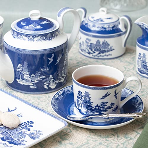 Grace Teaware Bone China Blue Willow Serving Tray 9.75 x 5-Inch (Single)