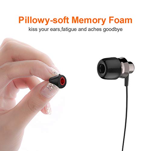 6 Pairs Earphone Tips F FEYCH Premium Replacement Earbud Tips Memory Foam Earphone Tips Blocking Noise Foam Tips Suit for 4.5-6.3mm Nozzle in-Ear Earphones with Storage Box(S/M/L, Black)