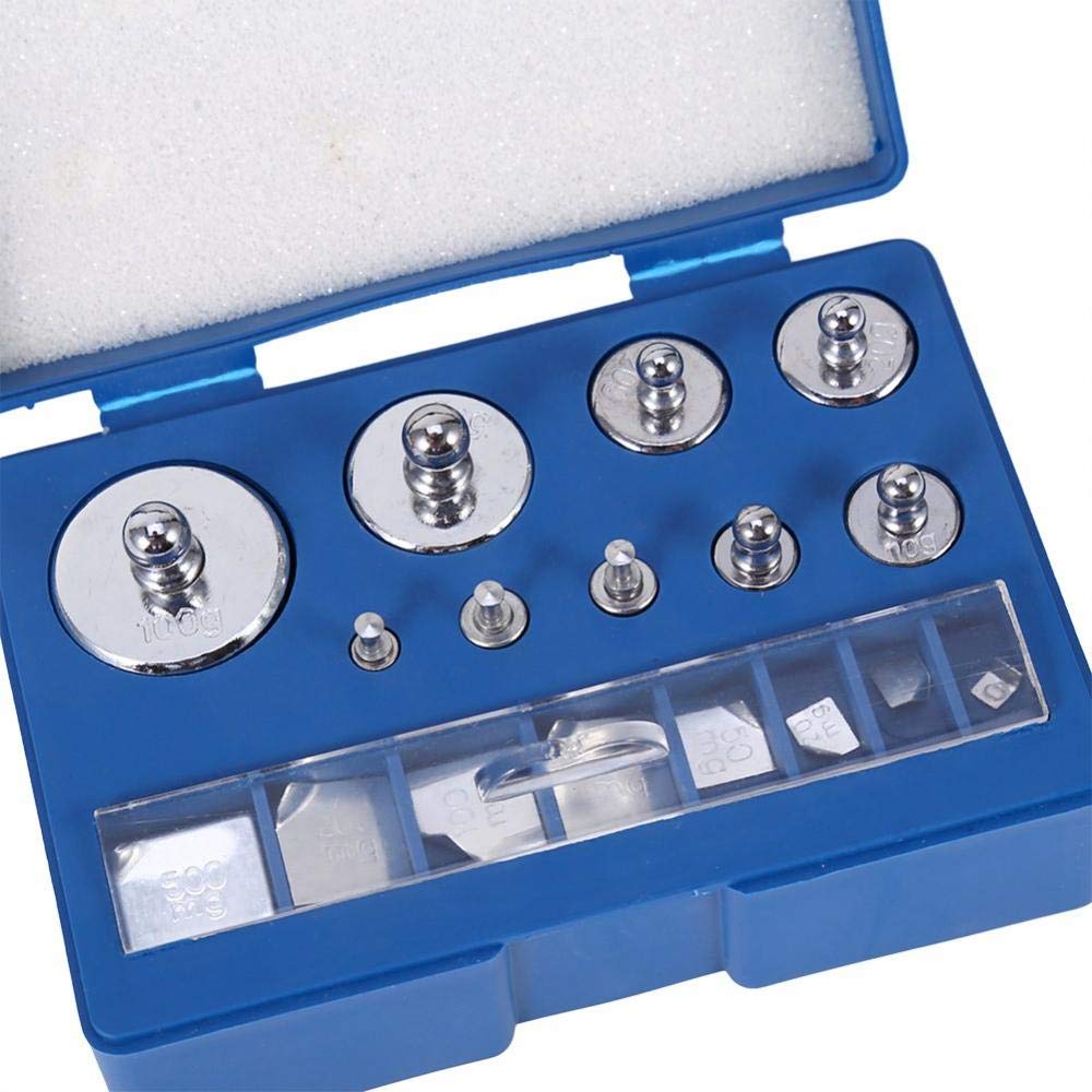 17 Pieces Gram Calibration Weight Set, 10mg-100g Precision 45# Steel Balance Scale Calibration Weight Kit with Tweezers for Digital Jewellery Scale Lab Educational Science Weights