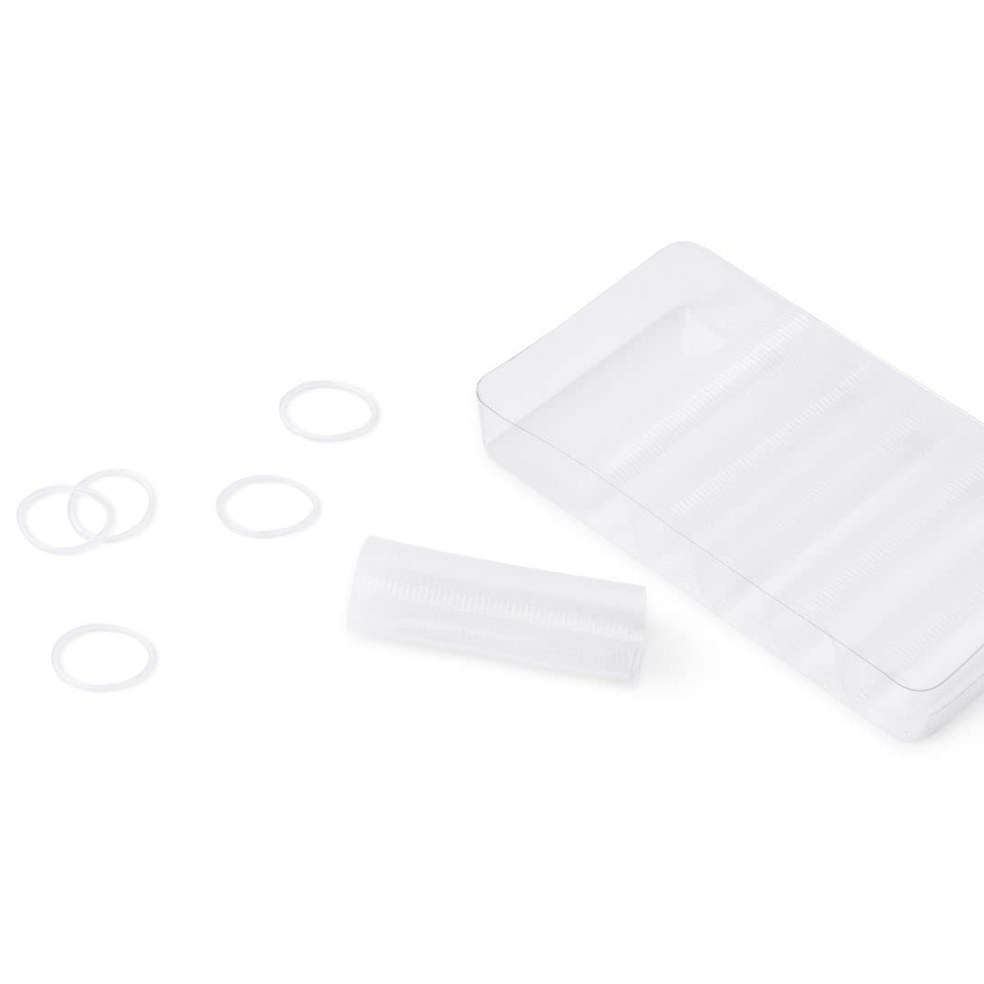 Gimme Beauty - Elastic Stacks - Clear Elastic Hair Ties - Non-Slip Rubber Bands & Braid Accessories - No Tearing, Ripping + Easy for Travel - Clear (320 Count)