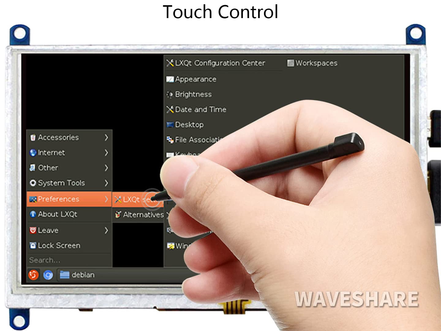 waveshare 5inch HDMI LCD Resistive Touch Screen LCD (B), 800x480 Resolution, Support All Versions of Raspberry Pi,Windows 10/8.1/8/7, BB Black, as Well as General Desktop Computers