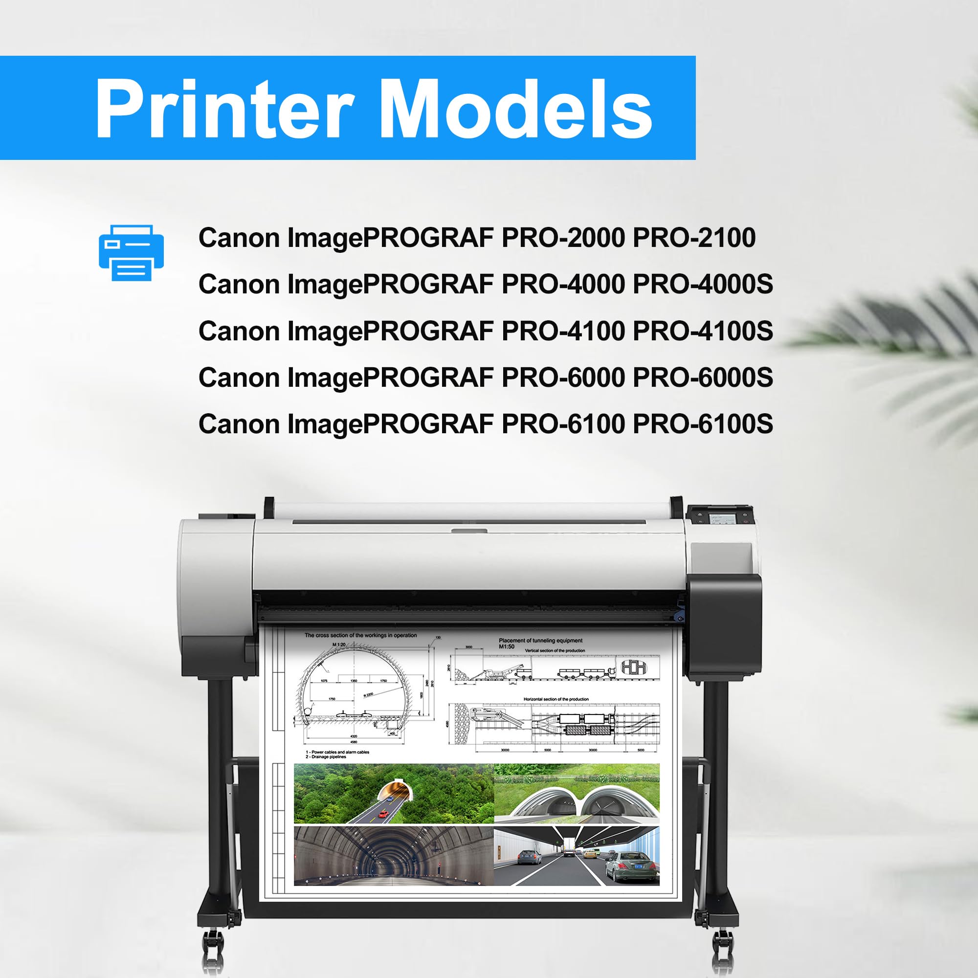 LCL Compatible Ink Cartridge Pigment Replacement for Canon PFI-1700 ImagePROGRAF PRO-2000 PRO-4000 PRO-4000S PRO-6000S PRO-2100 PRO-4100 PRO-4100S PRO-6000 (12-Pack MBK BK C M Y R GY B PGY PC PM CO)