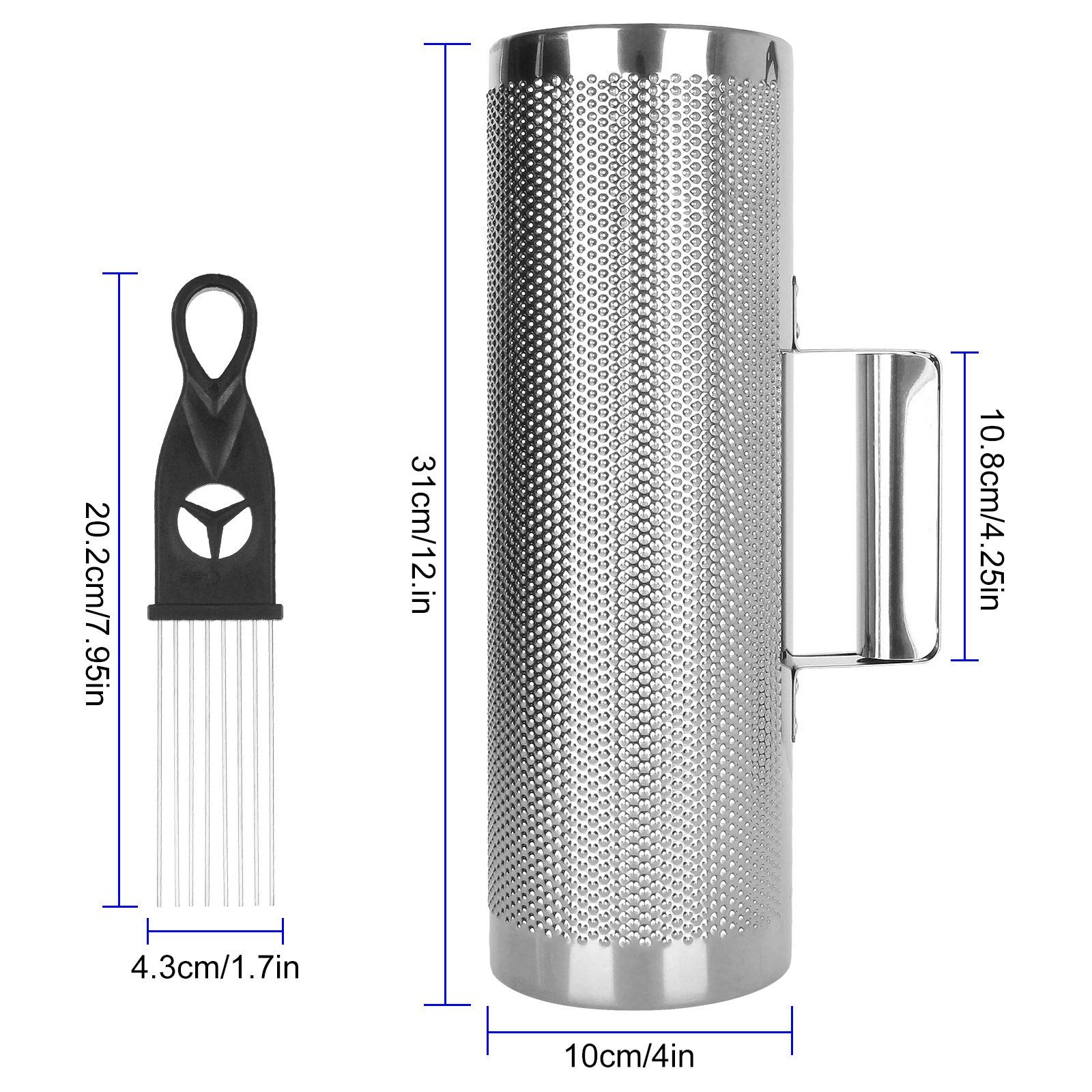12" x 4" Metal Guiro Shaker Stainless Steel Guiro Instruments with Scraper Musical Instruments Latin Percussion Instrument