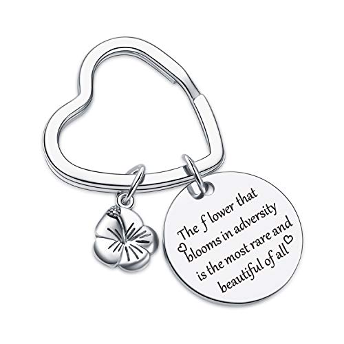 7RVZM Inspired Keychain encouragement Keychain encouragement Jewelry daughter Daily Reminder Gift Inspirational Gift Inspirational Jewelry Motivational Jewelry Mulan Lover Gift Flower Keychain