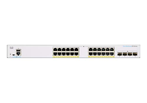 Cisco Business CBS250-24T-4X Smart Switch, 24 Port GE, 4x10G SFP+, Limited Lifetime Protection (CBS250-24T-4X-NA)
