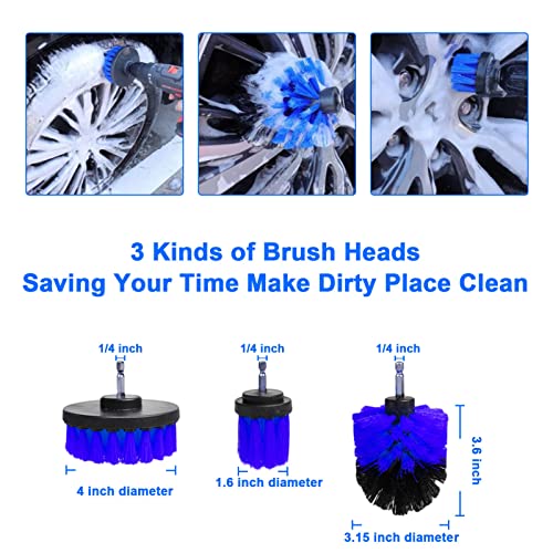 26Pcs Car Cleaning Tools, Detailing Brush Set, Car Detailing Kit, Drill Brush Set, Wire Brush Set, Wheel Brush Kit for Cleaning Tire and Rim, Interior, Exterior, Leather, Air Vents, Emblems, Dashboard