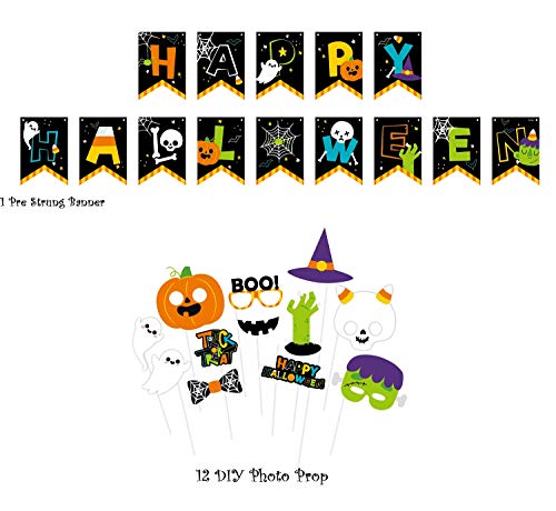 Serves 30 Complete Party Pack Cute Halloween Monsters and Ghosts 9" Dinner Paper Plates 7" Dessert Paper Plates 9 oz Cups 3 Ply Napkins 2 Table Cover Halloween Banner Halloween Party Decorations Halloween Party Supplies