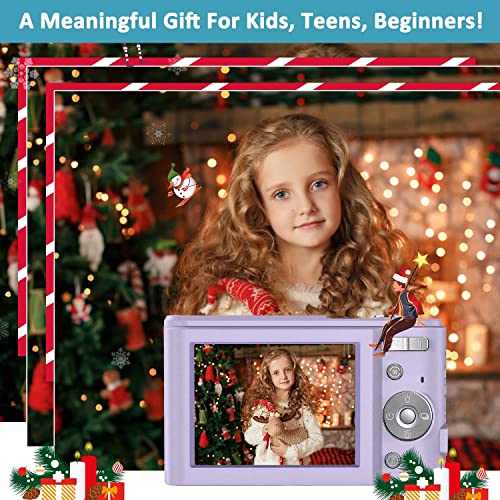 Digital Camera, FHD 1080P 36MP Video Camera Rechargeable Kids Camera with 16X Digital Zoom & 2 Batteries, Compact Point and Shoot Portable Small Camera for Teens Students