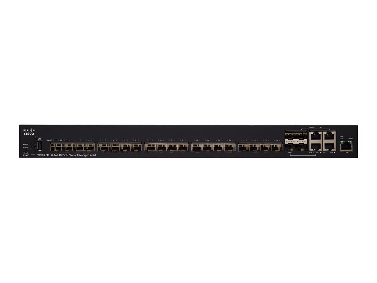 Cisco SX350X-24 Stackable Managed Switch with 24 ports 10 Gigabit Ethernet (GbE), 20 Ports 10GBase-T plus 4 x 10G Combo SFP+, Limited Lifetime Protection