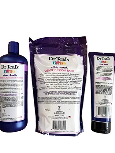 Dr Teal"s KIDS Sleep Bath, Sleep Soak, and Sleep Lotion with Melatonin and Essential OIls Bundle