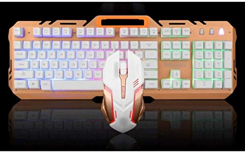 HJJWL Gaming Keyboard and Mouse, Keyboard and Mouse Set,Backlit Mechanical Feel Business Office Keyboard Colorful Breathing Backlit Gaming Mouse for Working or Primer Gaming,Office Device