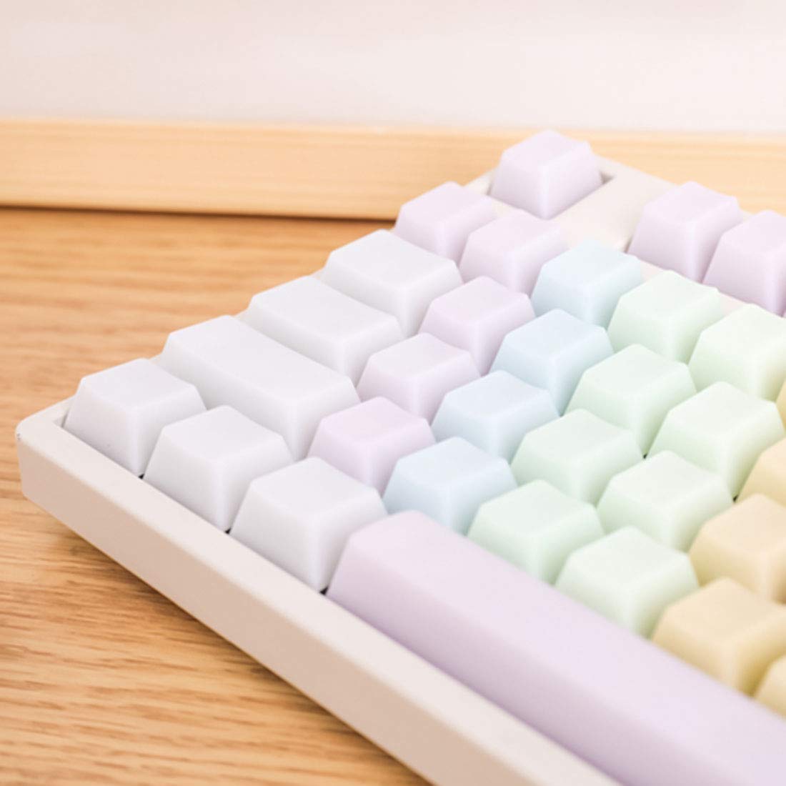 HMANE 109 Keys POM Jelly Keycaps Set, Rainbow Blank Doubleshot Translucent OEM Profile Mechanical Gaming Keyboard Keycaps for 60ï¼…/87 TKL/104/108 Cherry MX Switches