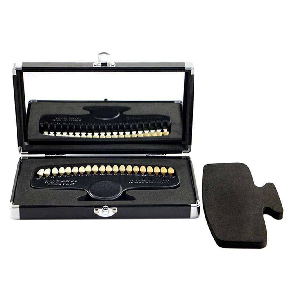 Junco Dental Teeth Shade Guide, Professional Porcelain 3D R-20 Tooth Whitening Shade Chart with 20 Colors