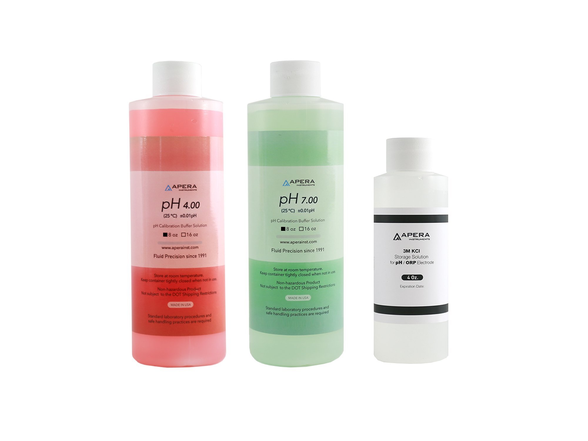 Apera Instruments AI1108 pH Calibration Buffer Solution Kit for pH/ORP Electrodes, 4.00 & 7.00 pH, 4 oz & 8 oz
