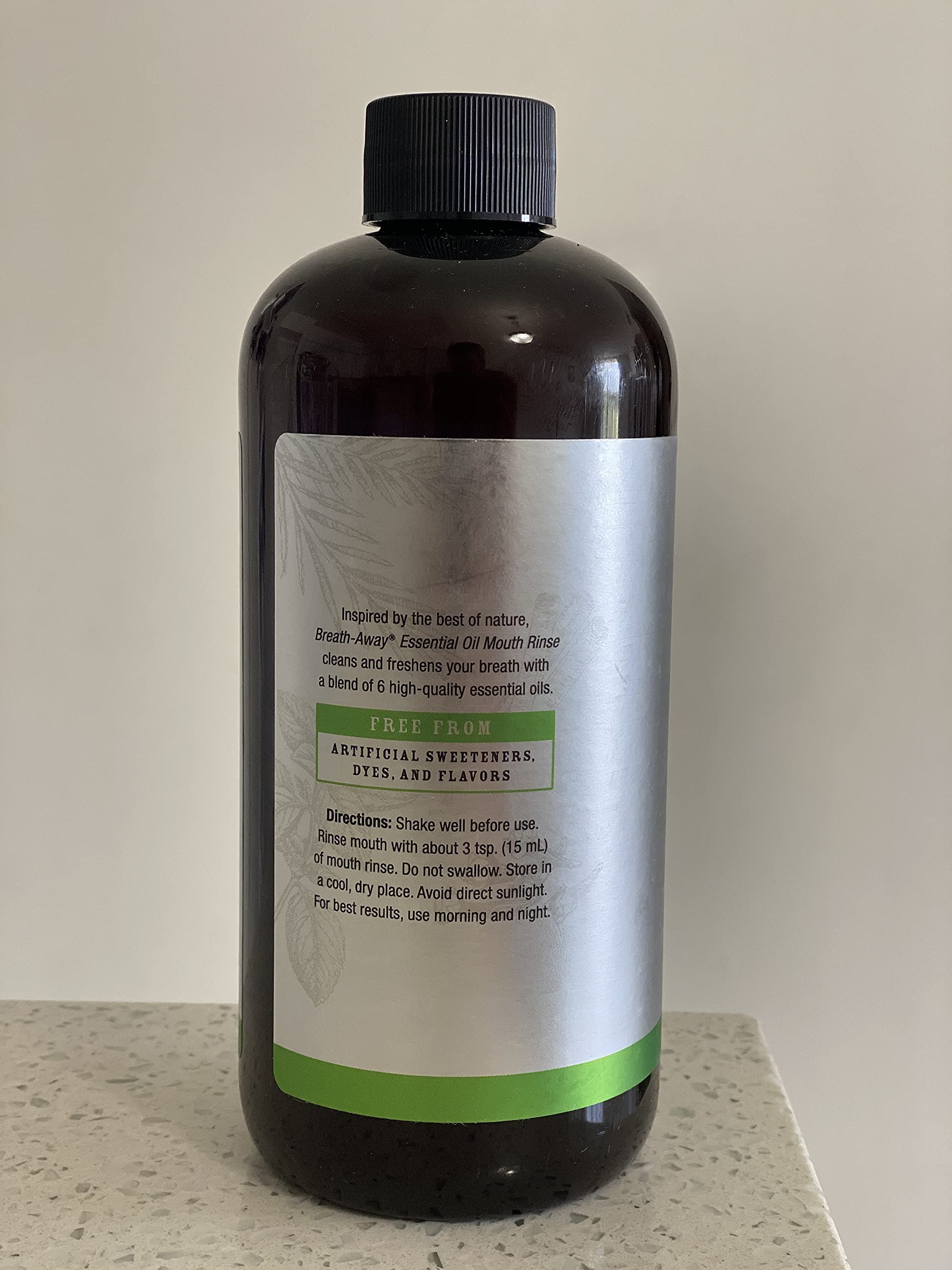 Melaleuca Breath-Away Mouth Rinse - Peppermint, Cinnamon, Clove, Rosemary and T36-C5 Oil - 16oz