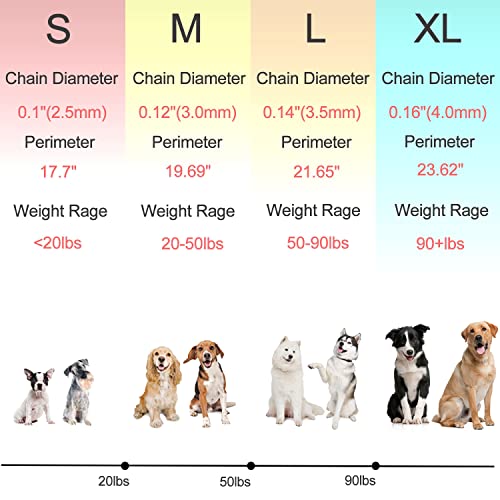Darkyazi Durable Pinch Collar Stainless Steel Dog Adjustable Pet Training Collar for Medium Large Dogs (Large (Pack of 1), Silver)