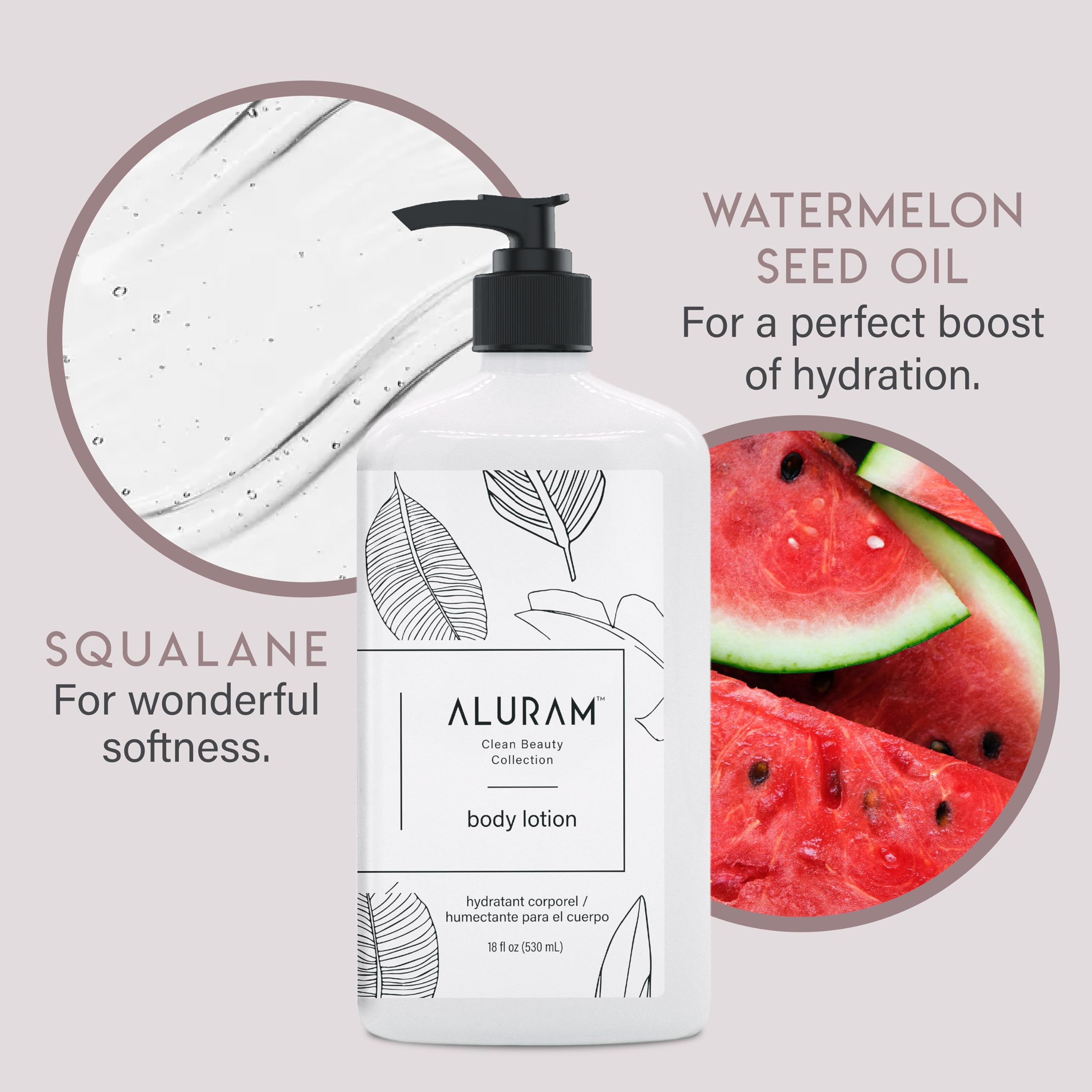 ALURAM Moisturizing Body Lotion, Hydrating Coconut Water & Squalane Cream Moisturizer for Soft Skin, Vegan, 18 Fl Oz
