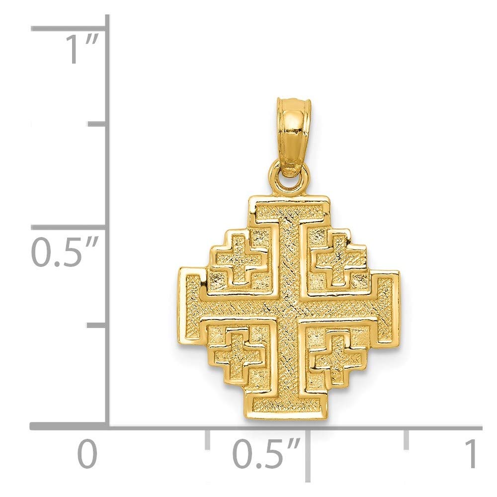 14k Jerusalem Cross Pendant 20mm 15mm style C3832