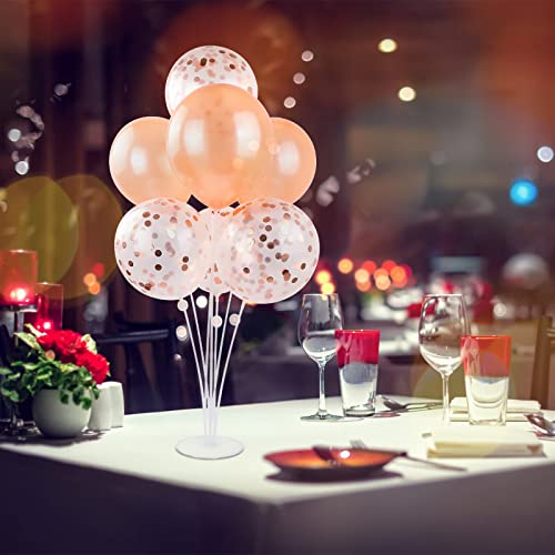 Balloon Stand Kit - Tinabless 2 Sets of Clear Table Desktop Balloon Holder with 7 Balloon Sticks,7 Balloon Cups and 1 Balloon Base for Birthday | Wedding Party, Holidays, Anniversary Decorations