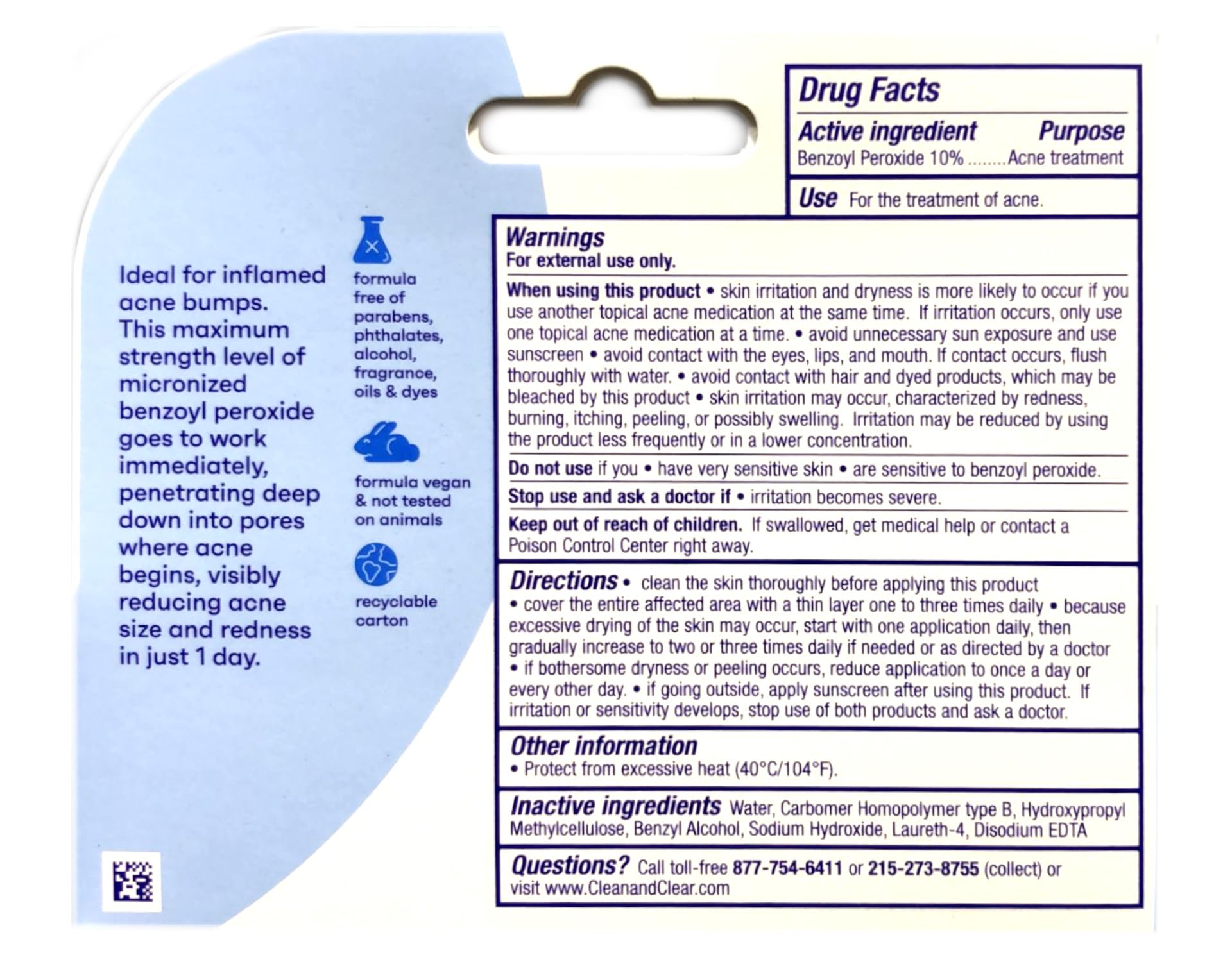 Clean & Clear Persa-Gel 10 Acne Gel, 10% Benzoyl Peroxide, 1 fl. oz