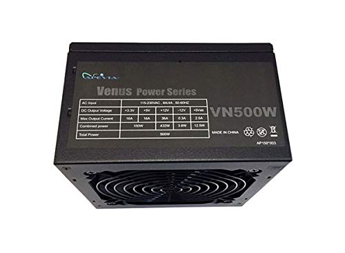 APEVIA VN500W Venus ATX Power Supply with Auto-Thermally Controlled 120mm Fan, 115/230V Switch, All Protections