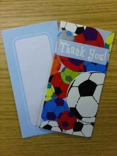 16 x Football Boys Thank You Cards Ideal for Birthday