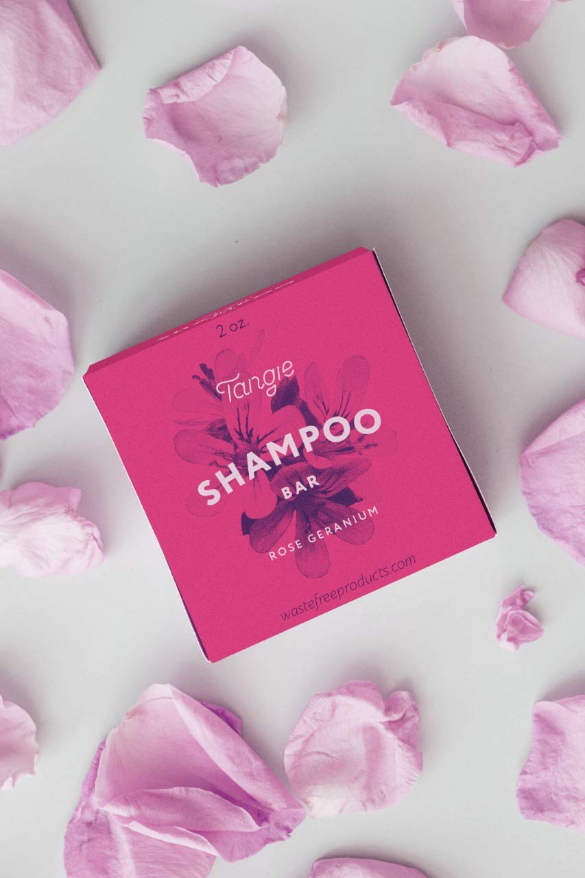 TANGIE Natural Shampoo Bar All natural. Made in Florida. Certified cruelty-free. Plastic-free packaging. Zero waste & Vegan. (Rose Geranium)