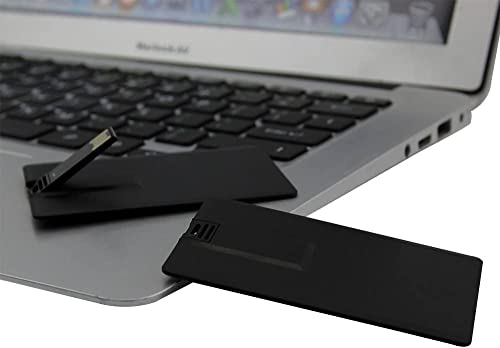 128GB USB 2.0 Flash Drive Black Credit Card Bank Card Shape Pen Drive Thumb Drives Memory Stick Pendrive Jump Drive Flash Disk-Black