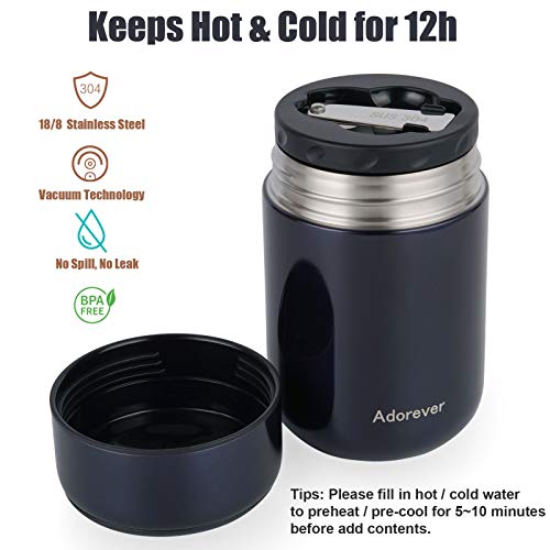 17oz Food Jar for Hot Food with Spoon, Stainless Steel Leakproof Insulated Lunch Containers for Kids Adults