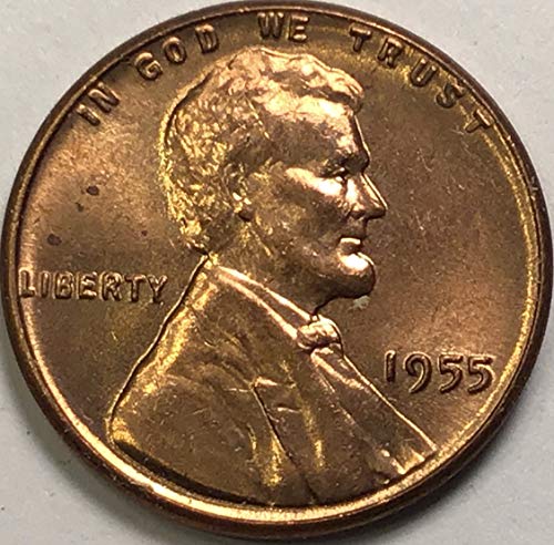 1955 Lincoln Wheat Cent Red Penny Nearly Choice Brilliant Uncirculated