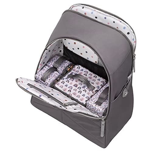 Petunia Pickle Bottom Inter-Mix Slope Backpack - Machine-Washable Diaper Bag - Ultimate His & Hers Backpack - Spacious & Versatile Bag - Compatible with Inter-Mix Systems - Charcoal Microfiber