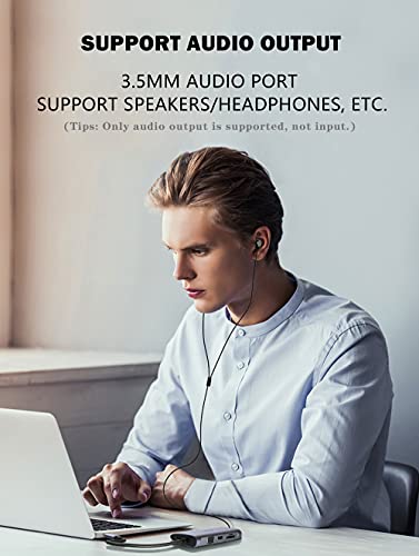 USB C Hub, HANRICO USB-C Laptop Docking Station 11 in 1 Compatible for MacBook Pro/Air, Ipad, MateBook, PC, Flash Drive, Mobile HDD, Phone and More TypeC Devices(USB,PD,HDMI,RJ45,SD,TF,VGA,3.5mm)