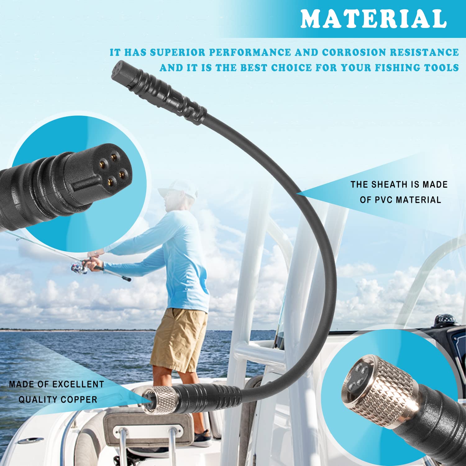 1852072 MKR-US2-12 Universal Sonar 2 Adapter Cable Compatible with Garmin Echo, echoMAP, Striker Series Fishfinder