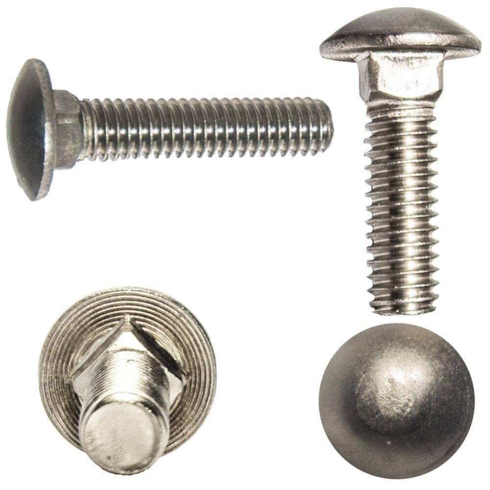 25 Pcs 1/4-20 X 5/8" Carriage Bolts Stainless Steel 18-8 Round Head