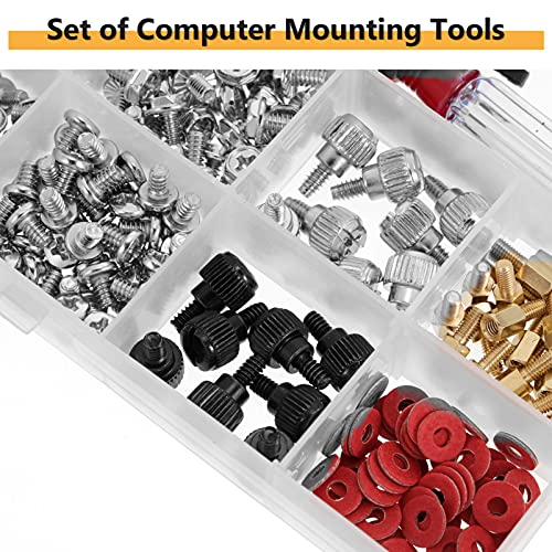 DOITOOL Laptop Accessories PC Accessories Computer Standoffs Screws Assortment Kit with Screwdriver Brush and Tie for Hard Drive Computer Case Motherboard Fan Electronic Case Pc Accessories
