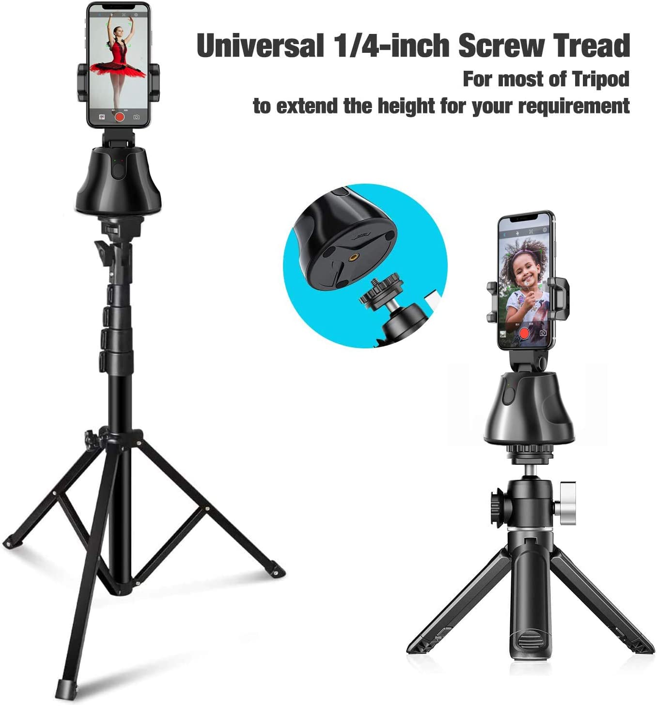 Gimbal 360 Rotation Auto Face & Object Tracking Vlog Shooting Smartphone Mount Holder Apai Genie 1(White)