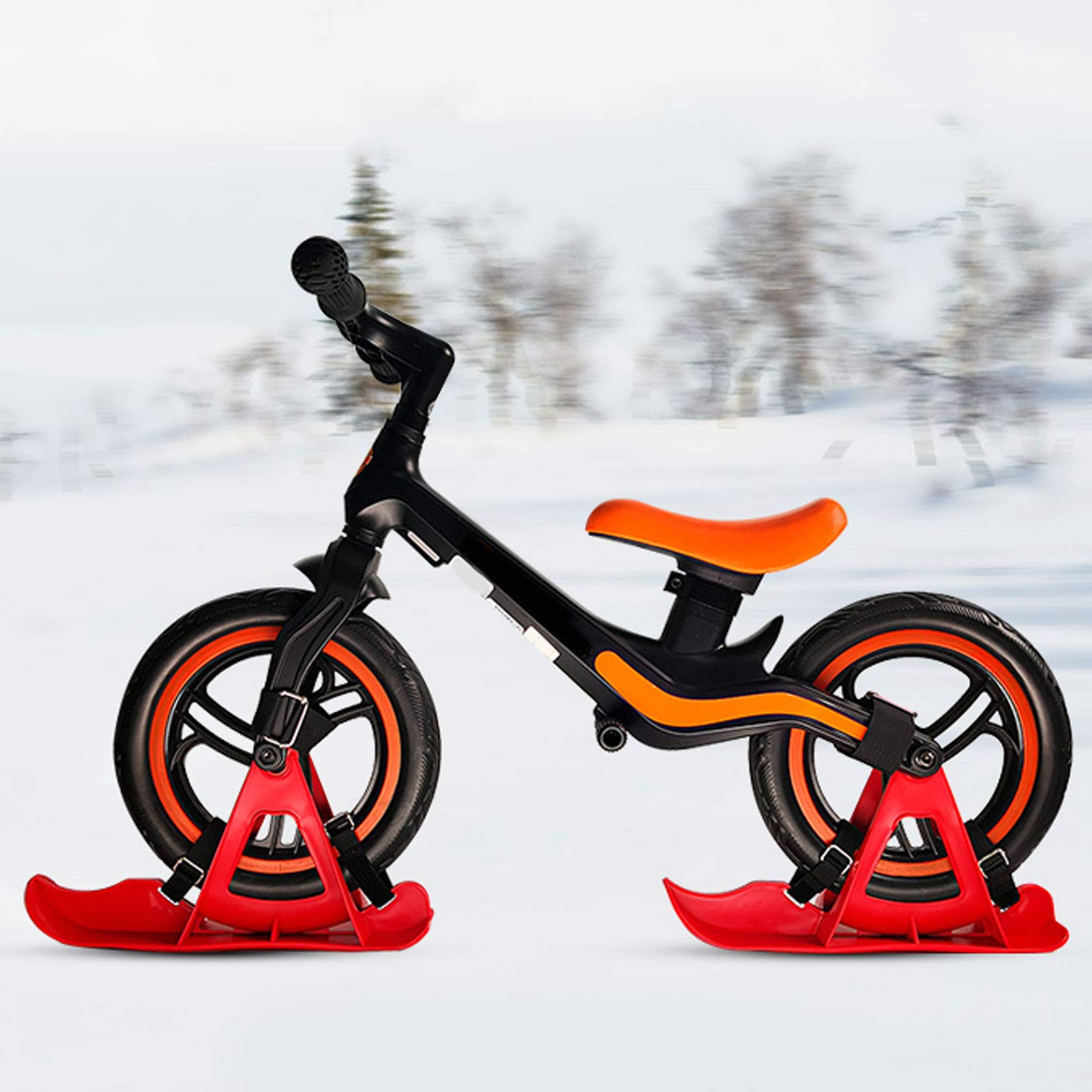 13.8 Inch Balanced Car Skis Plastic Snowboard Sledge Balanced Scooter Board for Dual Purpose(red)