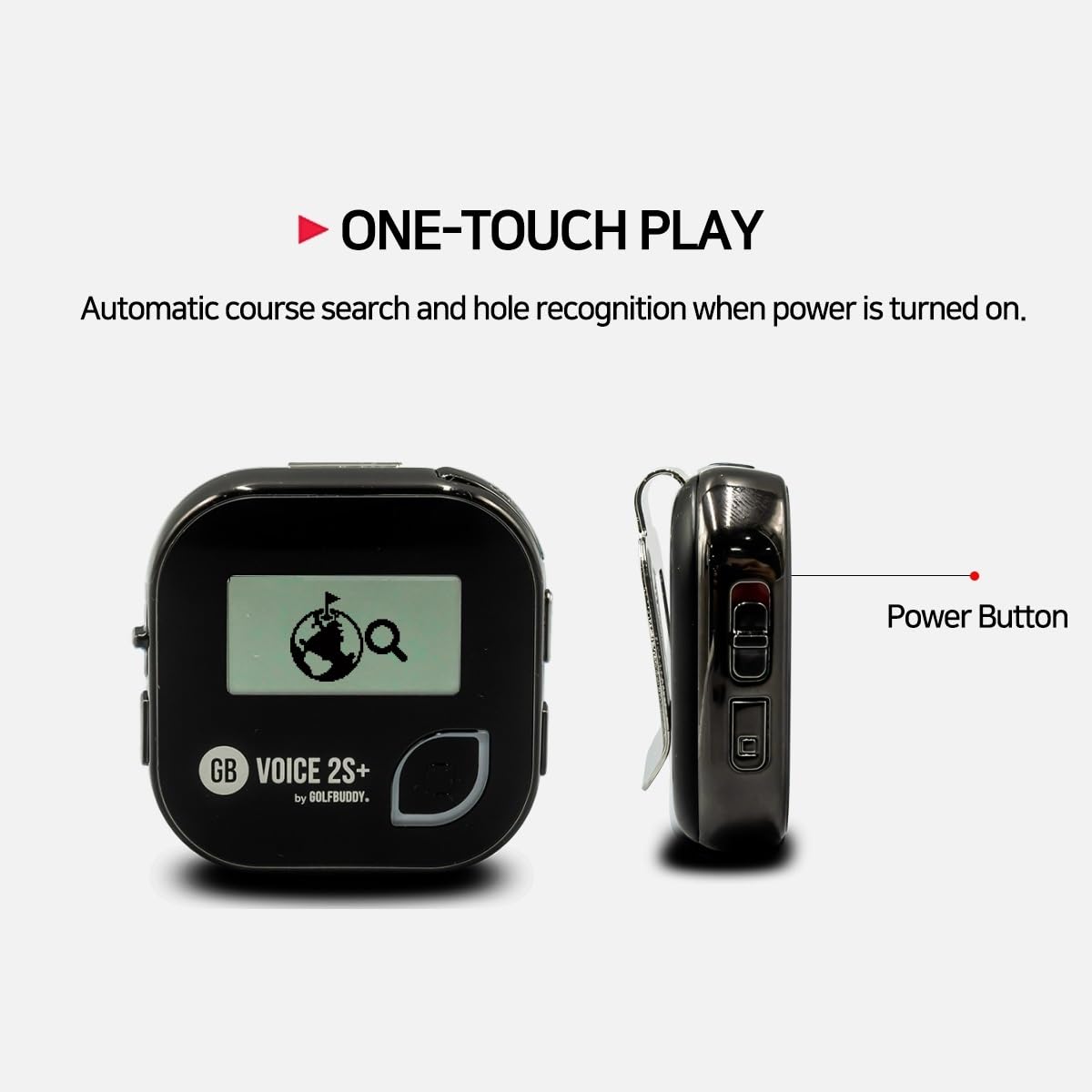 GOLFBUDDY Voice 2S+ Talking GPS Rangefinder, Clip on Hat Golf Navigation, Slope Mode on/Off, 18 Hours Battery Life, Shot Distance Measurement, Preloaded with 40,000 Courses Worldwide (Black)