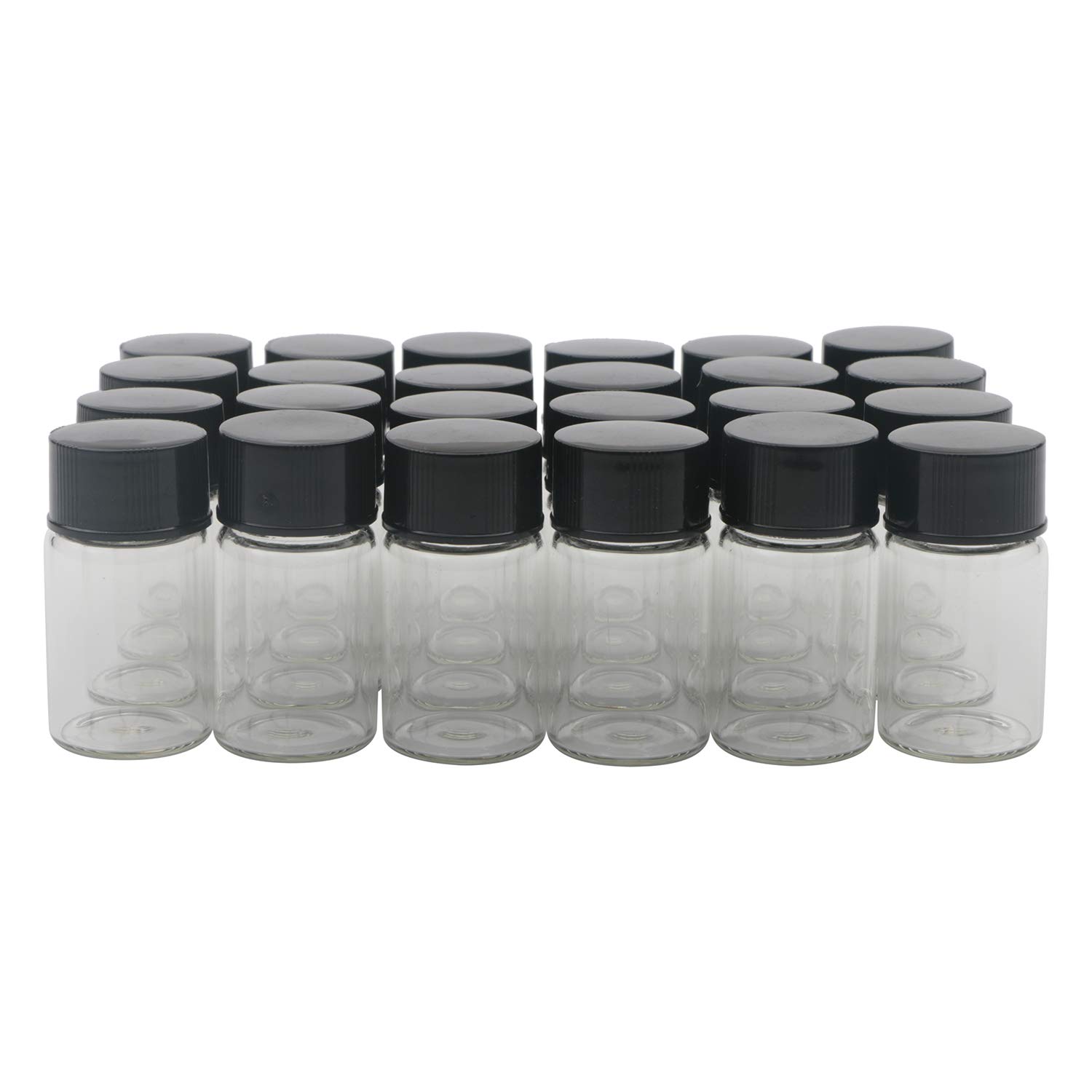 Clear Glass Vials with Screwcap Empty Vials Bottles Liquid Sampling Sample Glass Bottles for Travel (24pcs 7ml)