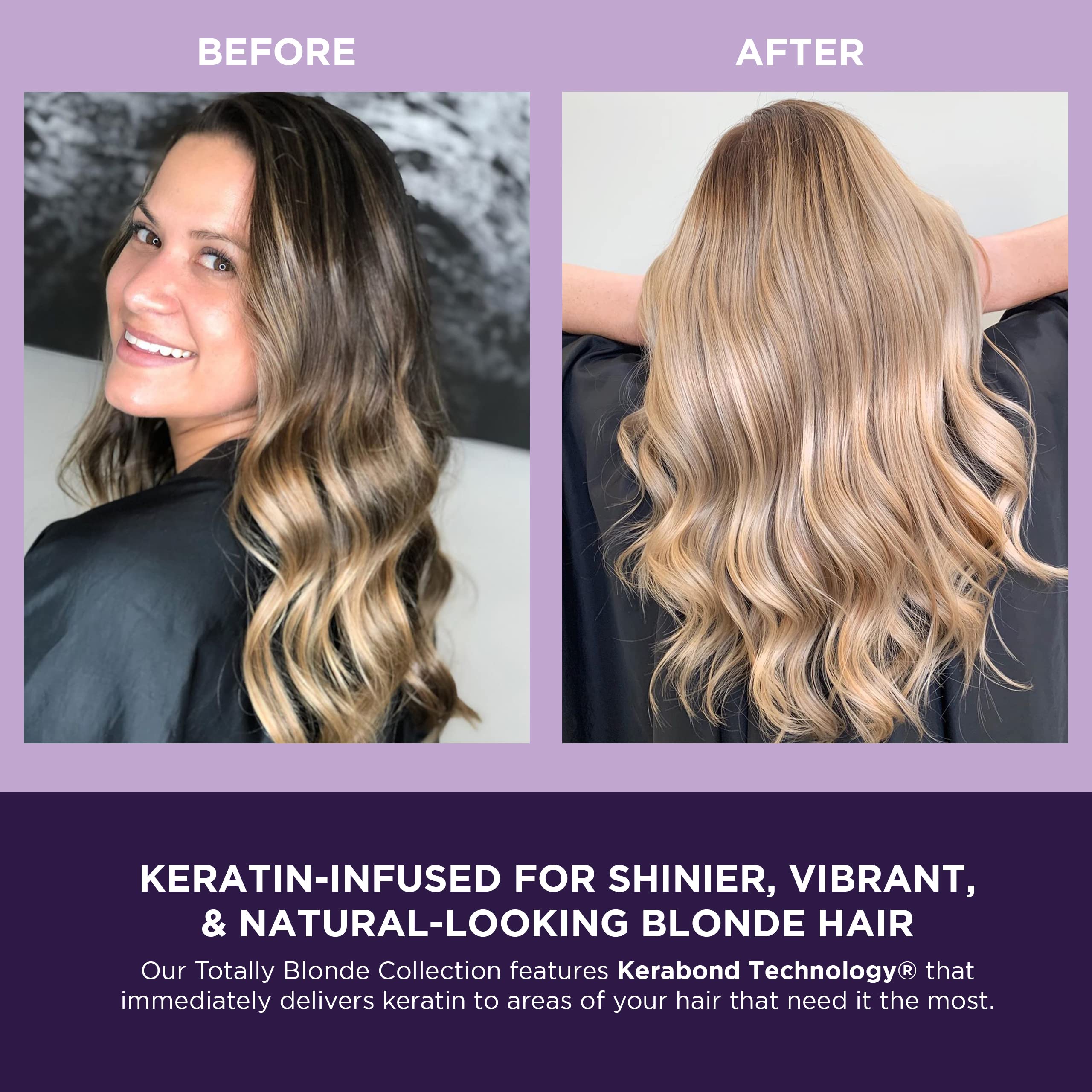 KERATHERAPY Keratin Infused Totally Blonde Violet Toning Conditioner, 10.1 fl. oz., 300 ml - Keratin Therapy Purple Conditioner for Blonde Hair, Brassy, Silver, & Highlighted - Sulfate & Paraben Free