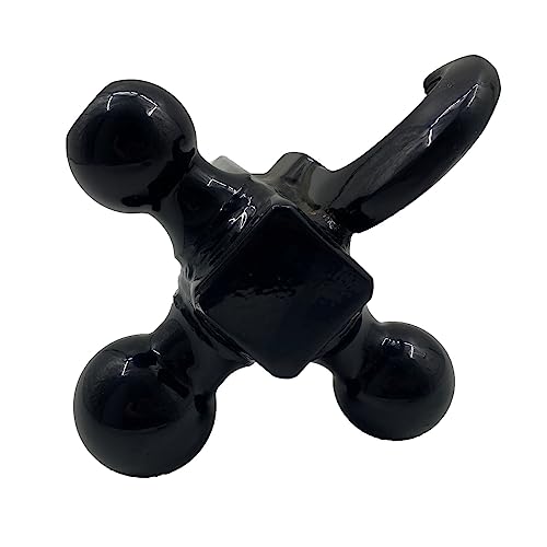2" Tri Ball Trailer Hitch Mount with Tow Hook & Pin,Tri-Ball (1-7/8", 2", 2-5/16"),for Pickup Truck Tow Hitch Receiver