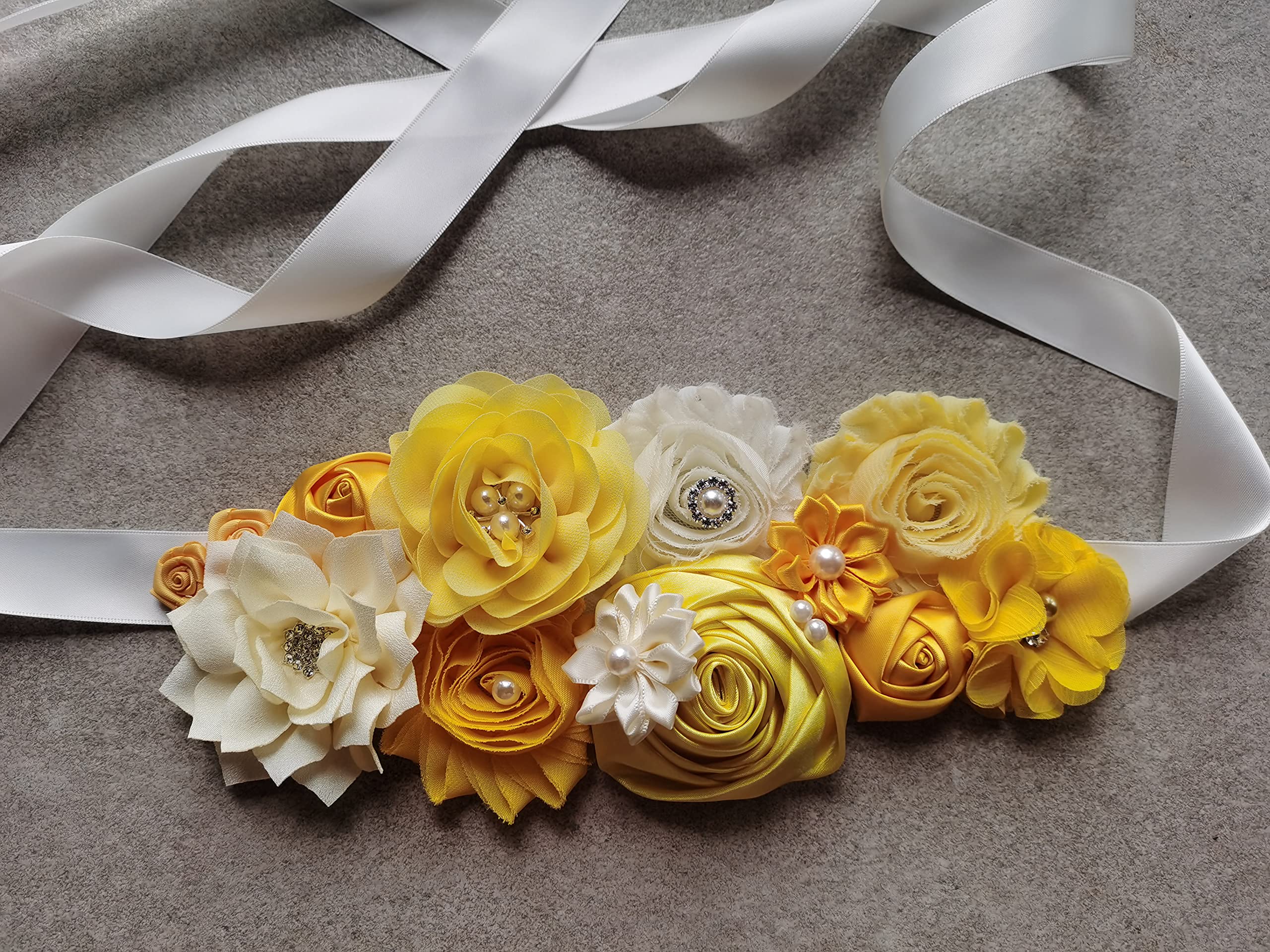 HOSINSECT New Maternity Pregnancy sash for Mom to be Baby Shower sash (Yellow)