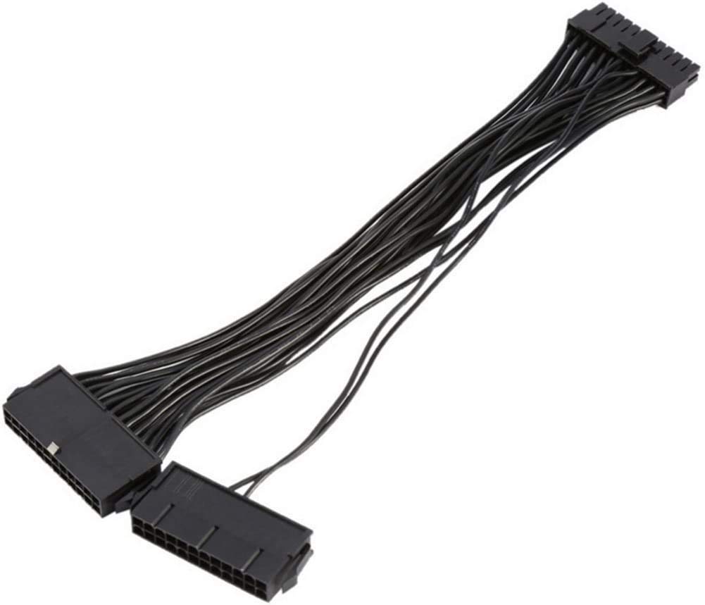 pingping Dual PSU Adapter,Dual PSU Power Supply 24 Pin Extension Cable, for ATX Mainboard Motherboard Adapter Extension Kit - 24 pin to 24(20+4) pin - 11.8 inch 30cm