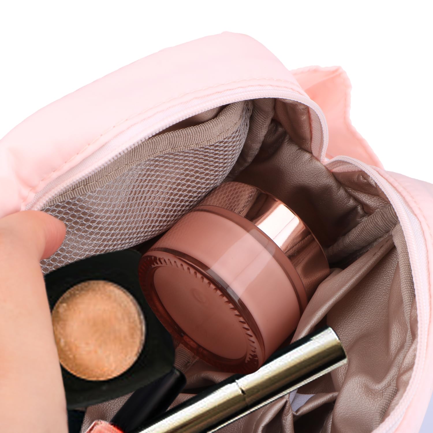 Pink Glass Cream Jar,4 Pack 1.7 oz/50g Face Lotion Jar Pot,Empty Refillable Glass Cosmetic Cream Bottle Container With Rose-Golden Cover,Inner Liners for Moisturizer,Eyeshadow,Makeup Emulsion